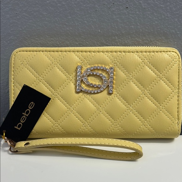 bebe | Bags | Nwt Bebe Yellow Quilted Zipper Wallet | Poshmark
